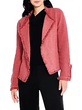 NIC+ZOE NIC+ZOE Fringe Knit Jacket Spice