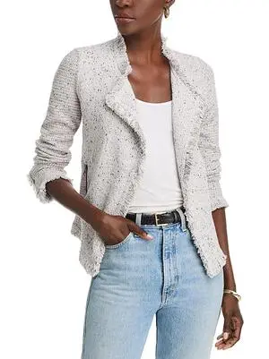 NIC+ZOE Fringe Knit Jacket - Sugar Cookie