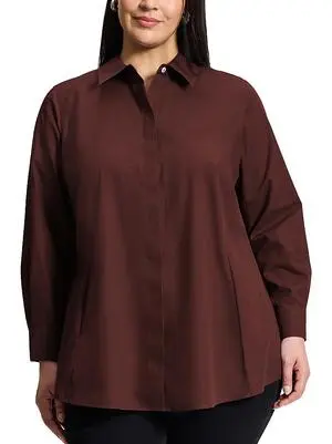 Foxcroft Cici Non Iron Tunic Top - Chicory