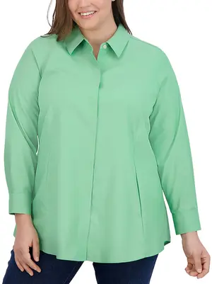 Foxcroft Foxcroft Plus Cici Non Iron Tunic Top New Leaf
