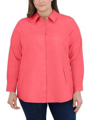 Foxcroft Foxcroft Plus Cici Non Iron Tunic Top Simply Red