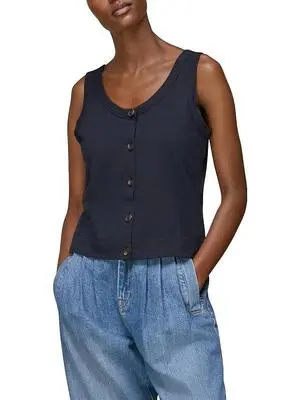 Whistles Reversible Button Tank Top - Navy