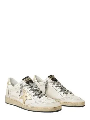 GOLDEN GOOSE Ball Star Low Top Sneakers - White/gold