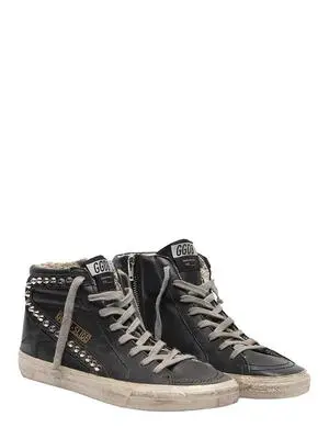 GOLDEN GOOSE Slide Leather Sneakers - Black
