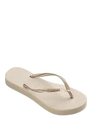 Havaianas Slim Flatform Thong Sandals - Beige