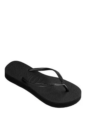 Havaianas Slim Flatform Thong Sandals - Black