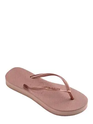 Havaianas Slim Flatform Thong Sandals Crocus Rose