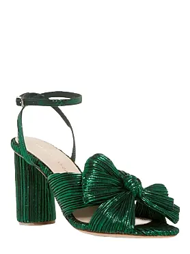 LOEFFLER RANDALL Camellia Bow High-Heel Sandals Emerald