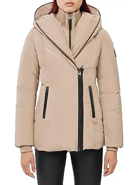 Mackage Mackage Adali Asymmetric Hooded Coat Camel