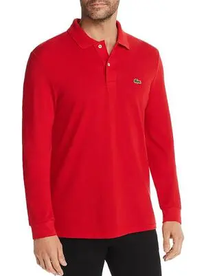 Lacoste Classic Fit Long-sleeve Pique Polo Shirt - Red
