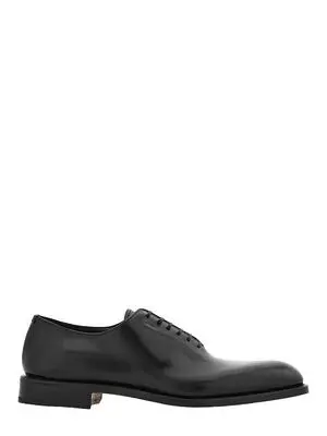 FERRAGAMO Angiolo Leather Oxfords - Nero Croc