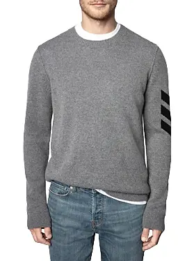 Zadig&Voltaire Kennedy Cashmere Chevron Sweater Gris Chine