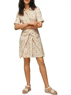 Whistles Dolly Fruit Print Tie Front Dress - Cream Multi