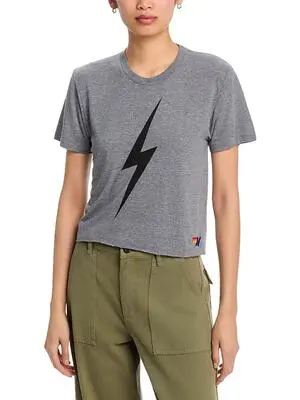 Aviator Nation Bolt Graphic Boyfriend Tee - Heather Grey