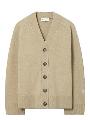 Tory Burch Wool Cardigan - Oatmeal Melange