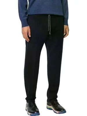 Brunello Cucinelli Cashmere-cotton Blend Drawstring Track Pants - Blue