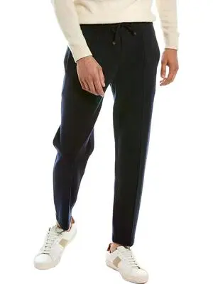 Brunello Cucinelli Brunello Cucinelli Cashmere-Cotton Blend Drawstring Track Pants Blue