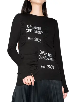 Opening Ceremony Box Logo Crew-neck Jumper - Black