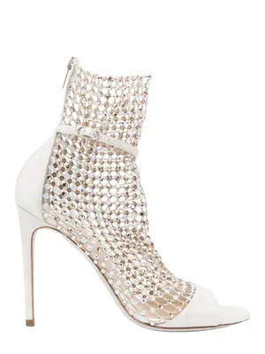Rene Caovilla Bead-embellished Ankle Boots - White