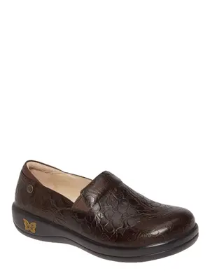 ALEGRIA Keli Clog Flutter Chocolate Leather