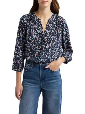 NYDJ NYDJ Pintuck Blouse Blubonnet Trail