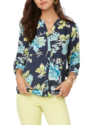 NYDJ NYDJ Pintuck Blouse Botanic Boulevard