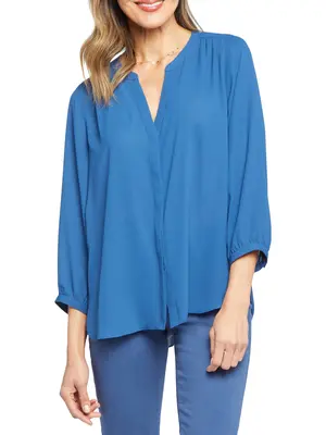 NYDJ NYDJ Pintuck Blouse Deja Blu