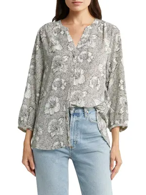 NYDJ NYDJ Pintuck Blouse Inked Orchids