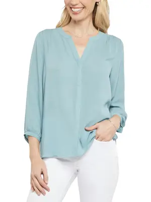 NYDJ NYDJ Pintuck Blouse Peacock