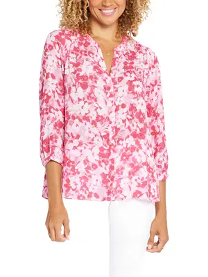 NYDJ NYDJ Pintuck Blouse Raspberry Cove