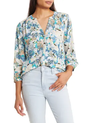 NYDJ NYDJ Pintuck Blouse Seaview