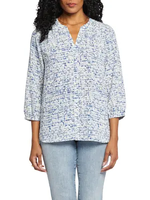 NYDJ NYDJ Pintuck Blouse Waterfall Ice