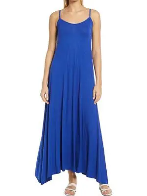 Loveappella Loveappella Godet Maxi Dress Royal