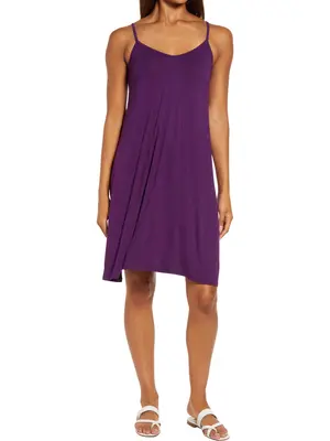 Loveappella Loveappella Godet Slipdress Purple Dark