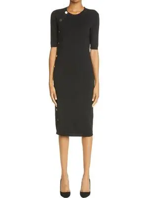 Altuzarra Topaz Ribbed Knit Sheath Dress - Black