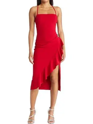 LNL LNL Square Neck Midi Dress