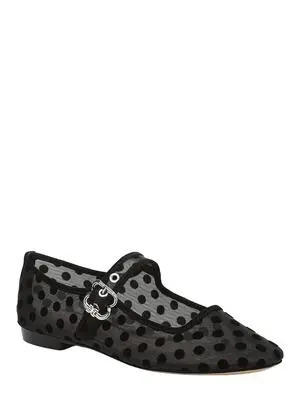 Sam Edelman Sam Edelman Michaela Mary Jane Flat Black Mesh Dot