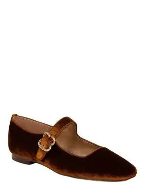 Sam Edelman Sam Edelman Michaela Mary Jane Flat Spiced Camel Brown Velvet