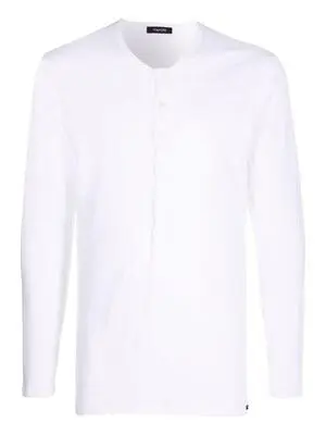 TOM FORD Round-neck Henley T-shirt - White