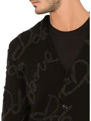 Dolce & Gabbana Logo-embroidered Cardigan - Black