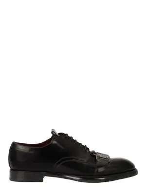 Dolce & Gabbana Logo-plaque Derby Shoes - Black