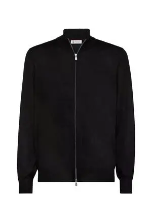 Brunello Cucinelli Zip-up Knit Jumper - Black