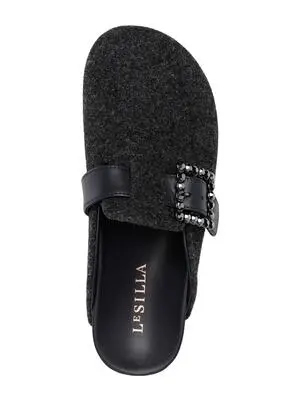 LE SILLA Rita Buckle-embellished Slippers - Black
