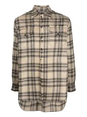 UMA WANG Oversized Check Shirt - Neutrals