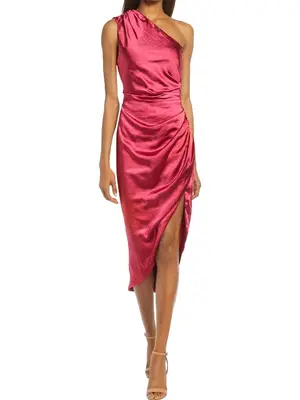 ELLIATT Elliatt Cassini One-Shoulder Dress Burgundy