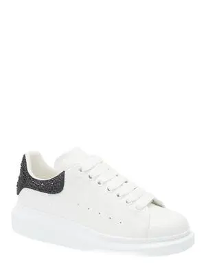 Alexander McQueen Oversized Crystal Embellished Sneakers - White/ Black/ Jet