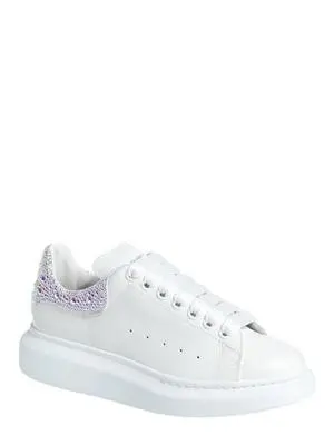 Alexander McQueen Oversized Crystal Embellished Sneakers - White/ White/ Crystal