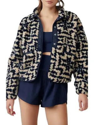 Free People Free People FP Movement Rocky Ridge Fleece Jacket Navy