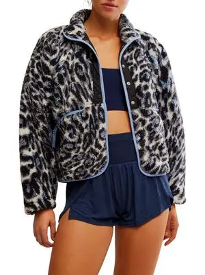 Free People Free People FP Movement Rocky Ridge Fleece Jacket Snow Leopard Combo