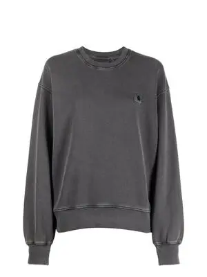 Carhartt Work In Progress Cotton Logo Patch Sweatshirt - Black